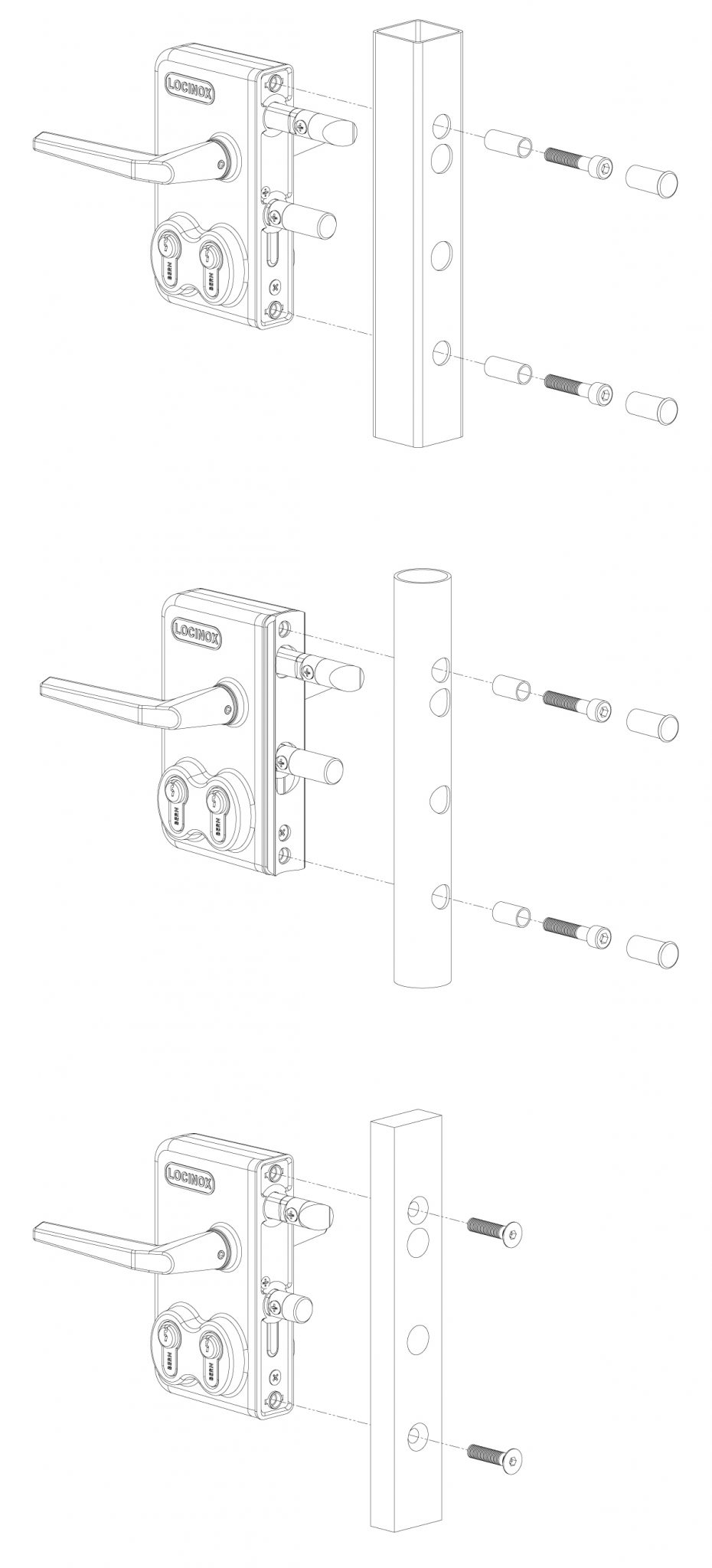 LDKZ D1 - SURFACE MOUNTED DOUBLE CYLINDER GATE LOCK FOR SWING GATES ...